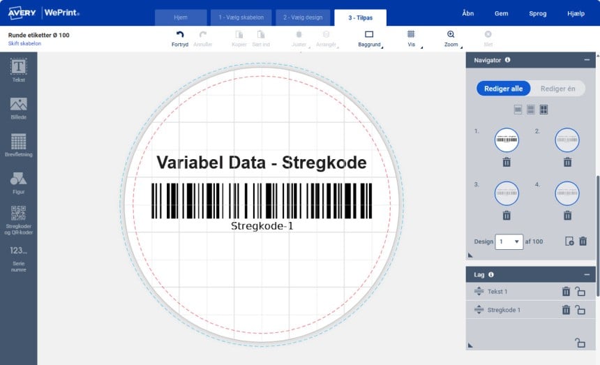 Unikke etiketter med variabel dataprint | Avery